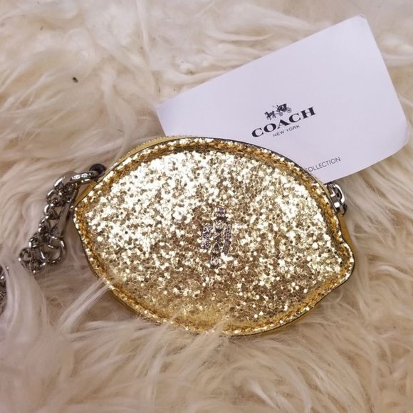 Coach | Accessories | Coach Glitter Lemon Coin Purse Nwt | Poshmark